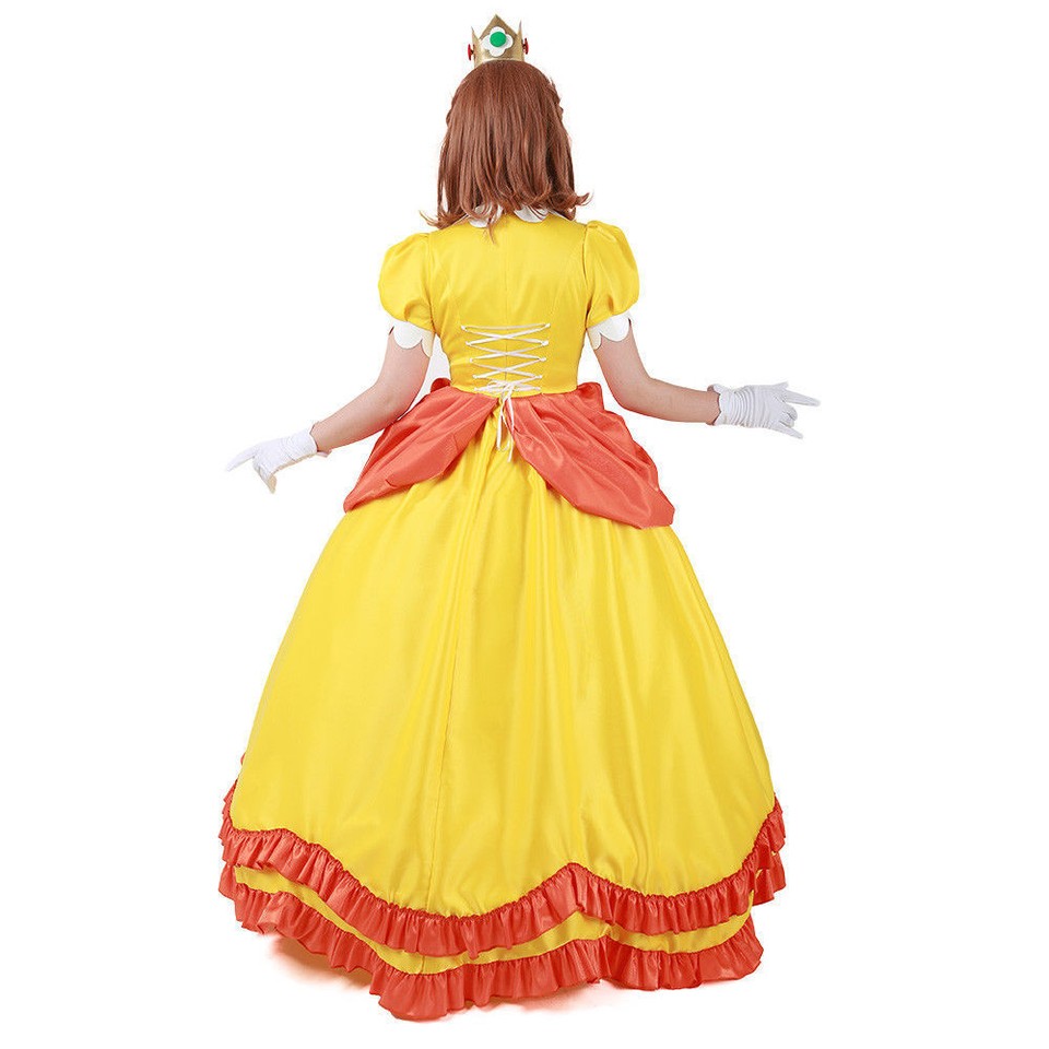 Super Mario BROS Princess Daisy Cosplay Costume Women Dress | eBay