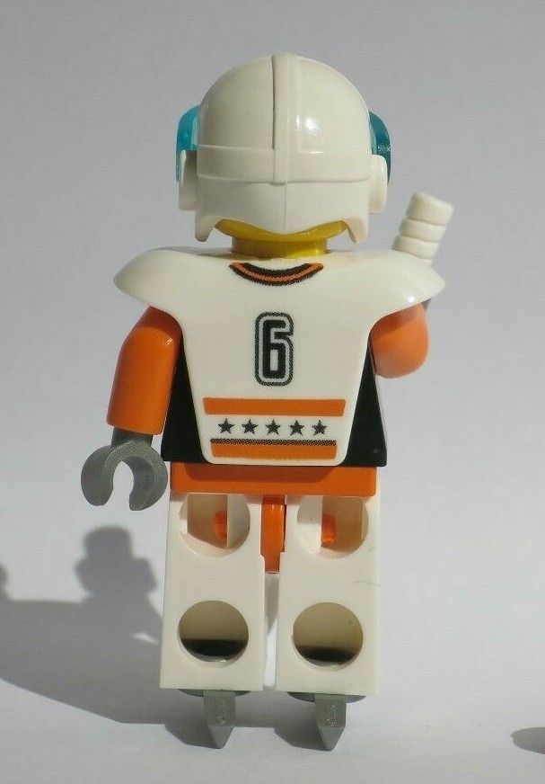 Hockey Player #6 NHL 3578 White Stick Puck Ice Skates LEGO® Minifigure ...