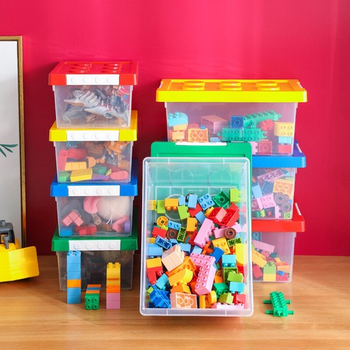 Kids Building Block Storage Box Toys Organizer Stackable Block ...