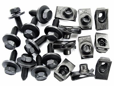 Mopar Body Bolts & U-nut Clips- 5/16-18 x 1" Long- 1/2" Hex- 20pcs ...
