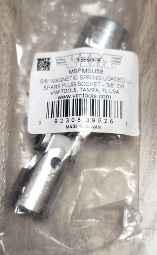VIM Tools Pro Magnetic 5/8" Universal Flex Spark Plug Socket | 3/8" Drive | 6 Point | Chrome ...