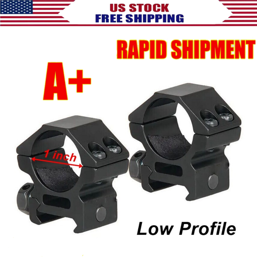 1'' inch Low Profile Scope Rings for Picatinny Weaver Mount Heavy Duty ...