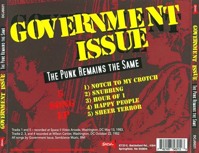 GOVERNMENT ISSUE - THE PUNK REMAINS THE SAME [EP] NEW CD 742187562123| eBay