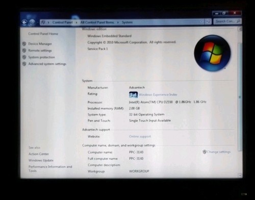 Advantech PPC-3100-RAE Panel Mount Touchscreen Industrial PC Win 7 ...