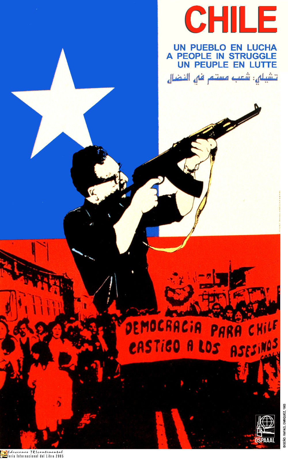 Political OSPAAAL POSTER.ALLENDE Fighting.Chile art.Pinochet.Chilean ...