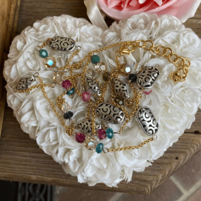 Authentic Brighton Bon Vivant Silver/Gold Colorful Beaded Long Necklace ...