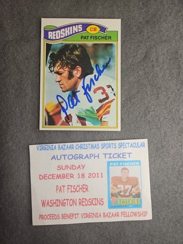 Pat Fischer signed autograph 1977 Topps football card--Washington ...