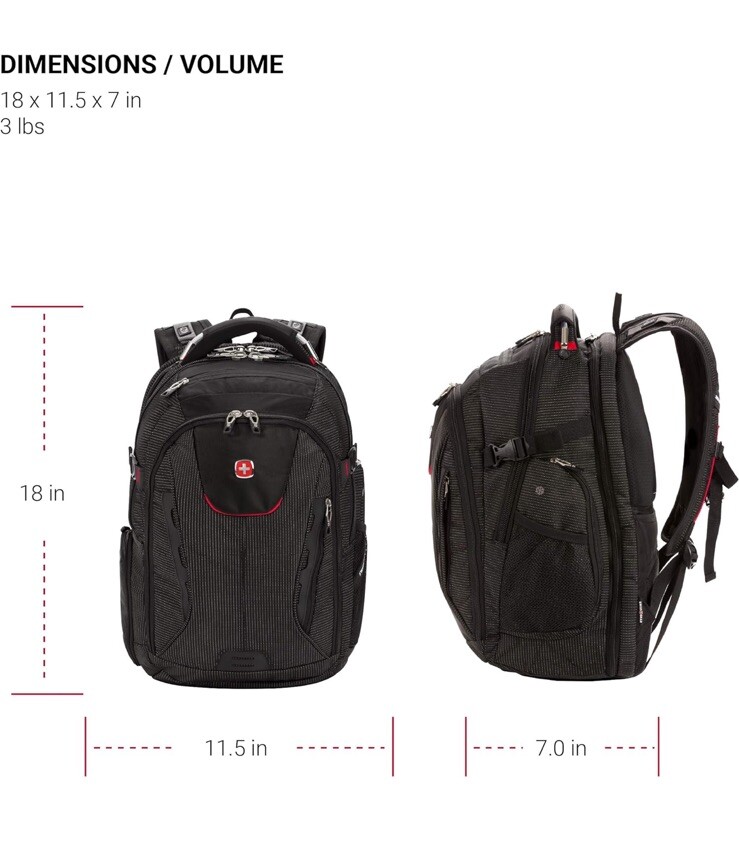 SwissGear Travel Tech Elite, Black Dot, Large 16-Inch Laptop Backpack ...