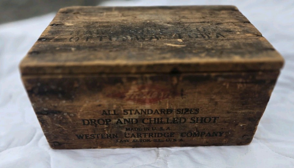 Vintage Western Wood Ammo Box Crate Lead Air Rifle Shot Ottumwa Iowa | eBay