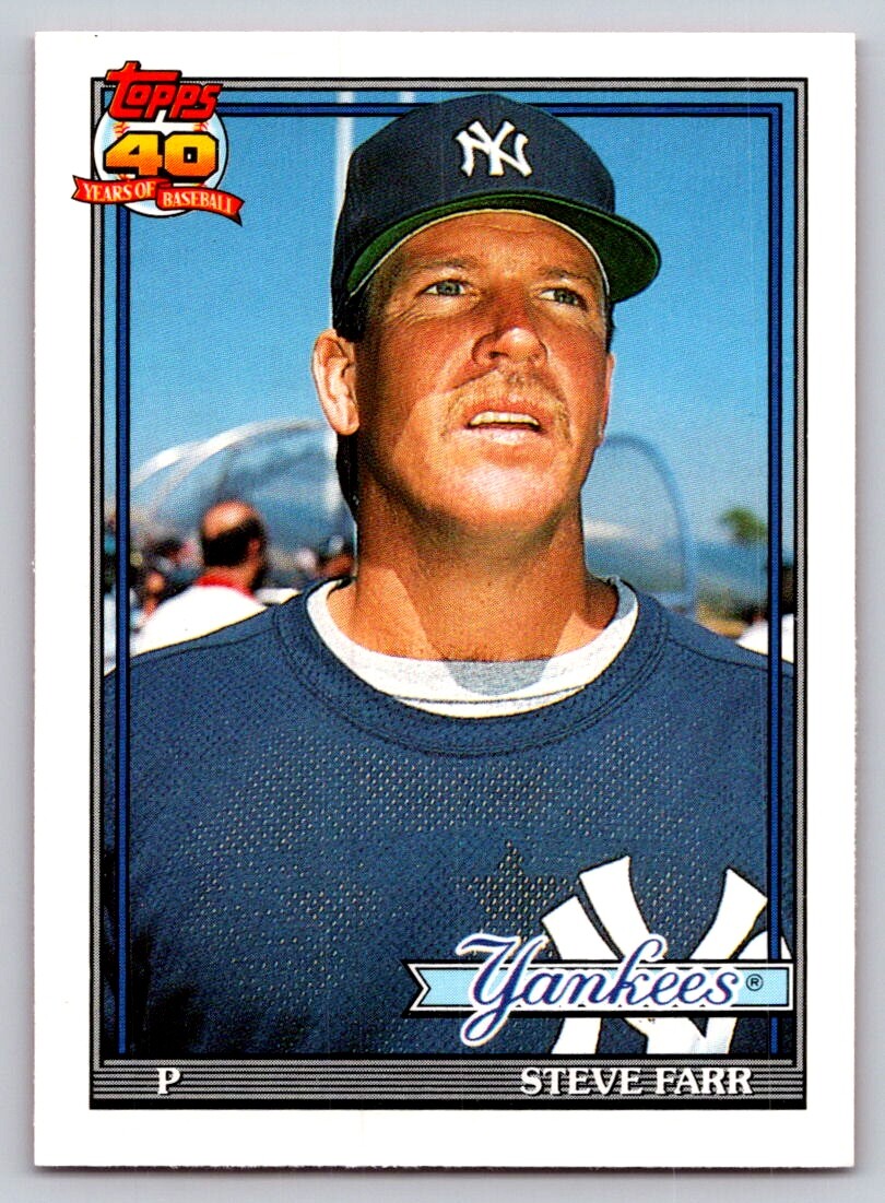 #38T Steve Farr New York Yankees 1991 Topps Traded | eBay