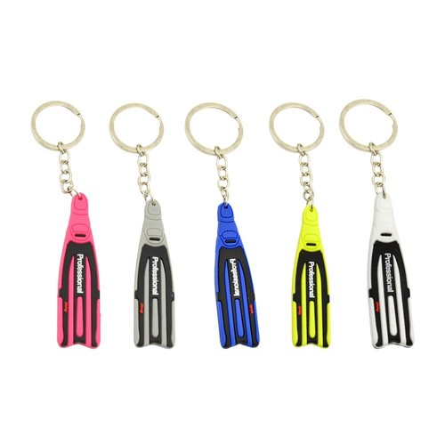 Keychain Silicone And Steel Useful Diving Diving Gift Fin Key KeyChain ...