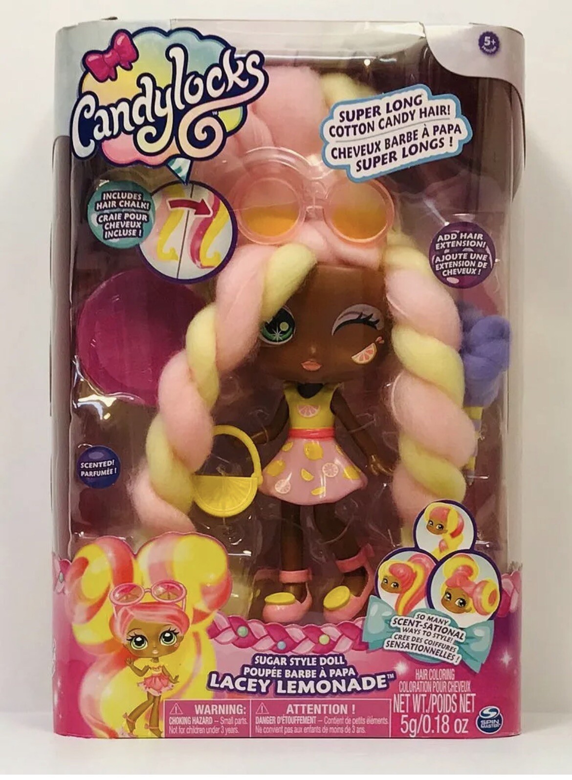 NIB CANDYLOCKS LACEY LEMONADE SUGAR STYLE 7" DOLL w/ COTTON CANDY HAIR ...