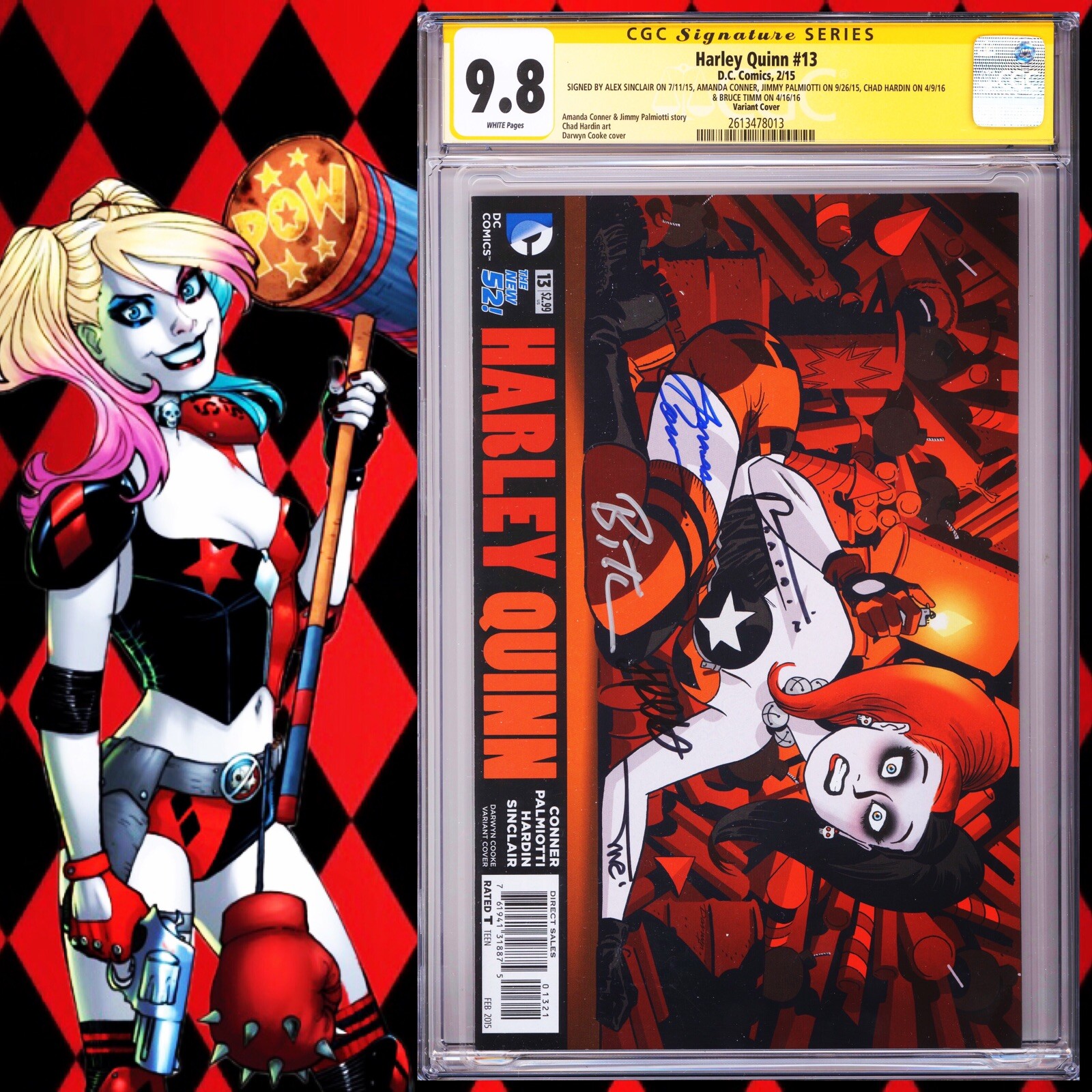 CGC 9.8 SS Harley Quinn #13 Variant signed by Conner Palmiotti Timm ...