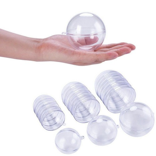 10Pcs Clear Plastic Festival Ball Baubles Sphere Fillable Ornament DIY ...