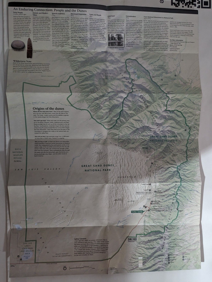 Great Sand Dunes Map/Poster by National Parks Service 2005 | eBay