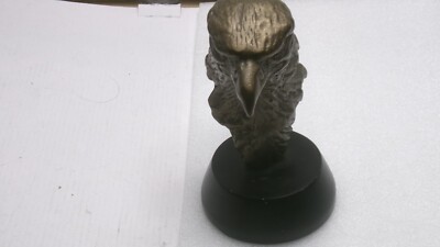 Small 7" Desk Taple Top Bronze Bald Eagle Bird Head Bust figurine ...