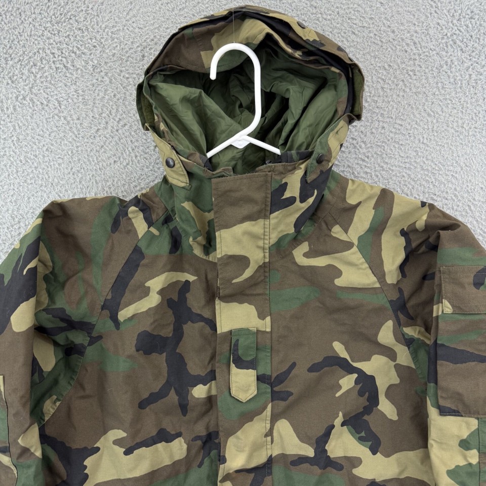 US Military ECWCS Cold Weather Parka Men M Short Woodland Camo Goretex ...