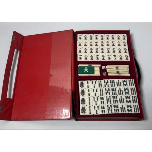 Showa Retro Mahjong Tile Set with Red Case Used | eBay