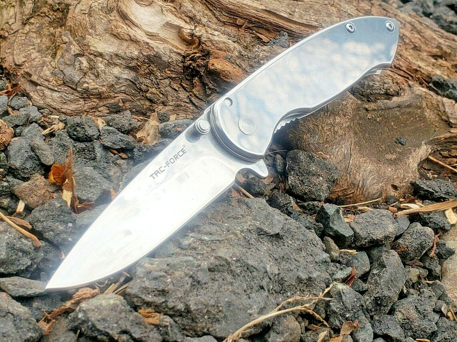 Small Silver Fast Open Spring Assisted Pocket Knife All Metal EDC. 3.5 ...