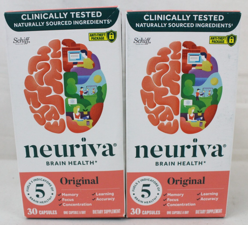 2 Sealed Neuriva Original Brain Performance Capsules - 30 Count Each ...