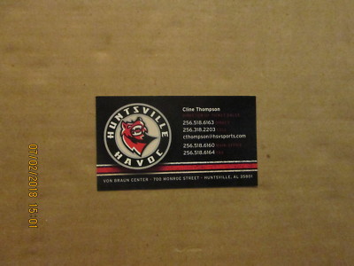 SPHL Huntsville Havoc Ticket Sales Logo Hockey Business Card | eBay