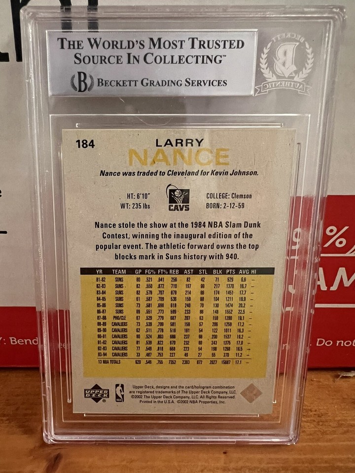Signed Larry Nance 2002-03 Upper Deck Generations Beckett Authentic ...