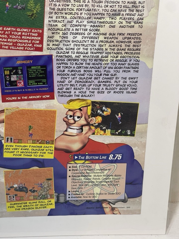 Captain Quazar Video Game Review Magazine Article Print Ad Wall Art ...