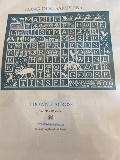 LONG DOG SAMPLERS '1 DOWN 3 ACROSS - CHRISTMAS' -CHARTED LEAFLET & WHITE DMC-NEW | eBay