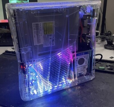 XBOX 360 SLIM CLEAR GHOST XCM CONSOLE CASE BODY HOUSING SHELL FULL KIT ...