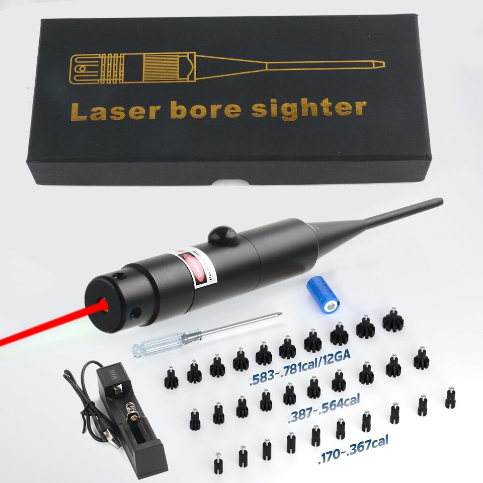 .177 to .78 /.50/12GA Caliber Green Red Laser Bore Sighter for Rifles ...