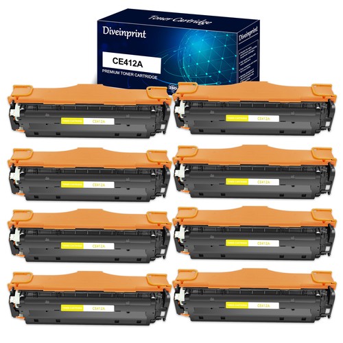 8PK CE412A Yellow Toner Cartridge For HP LaserJet Pro 300 color M375nw ...