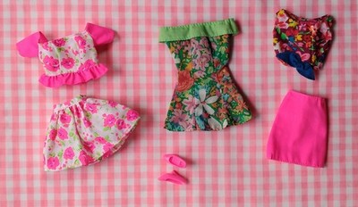 1990s Mattel Barbie Fashion Doll Clothes Top Party Skirt Dress Shoe Lot ...