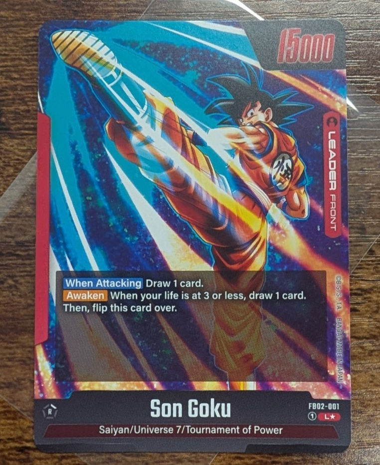 Son Goku FB02-001 Alternate Art Leader Blazing Aura Dragon Ball Card ...