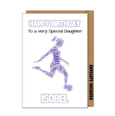 Personalised Football Birthday Card Daughter Granddaughter Niece Sister ...