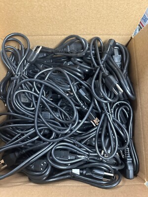 Lot of 40 3-Prong Power Cables 6FT/3FT Mix PC Computer Printer Power ...