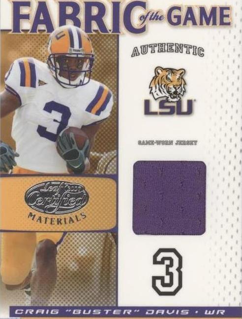 2007 Leaf Certified Materials - Fabric of the Game College Craig Davis ...