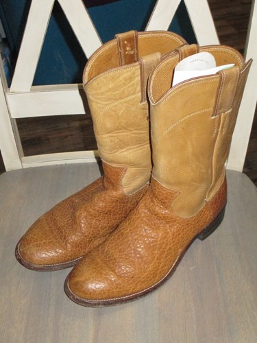 Justin Buckskin Apache Men's Size 7 D Bullhide Leather Roper Western ...