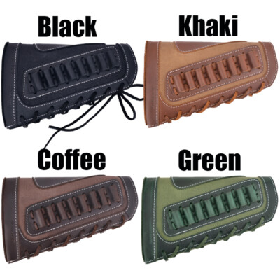 Leather &Canvas Rifle Buttstock Shotgun Stock Cover With Shell ...