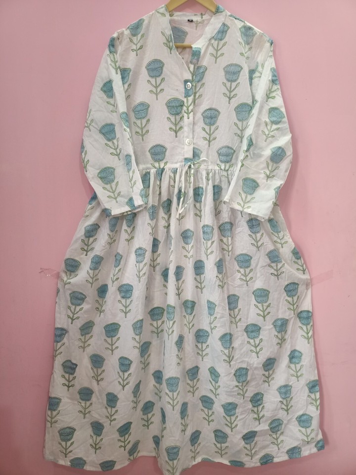 Boho Cotton Dress,Hand Print Dress,Cotton Dress,Long Dress,Indian Block ...