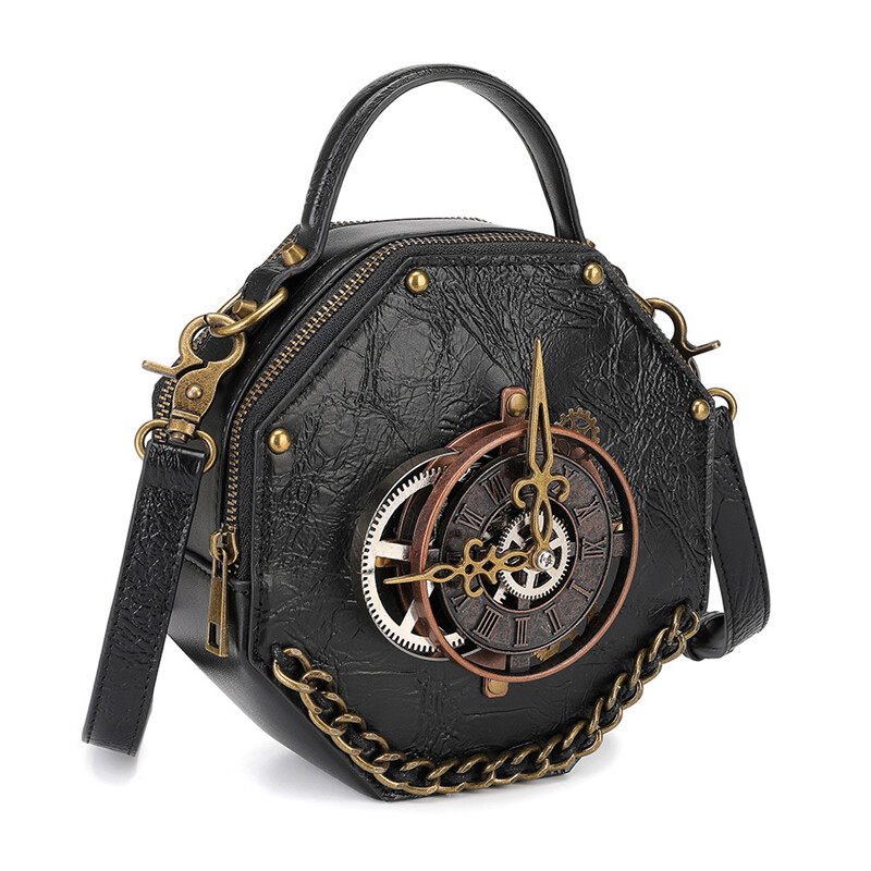 PU Leather Octagon Women Handbag Vintage Punk Style Shoulder Bag ...