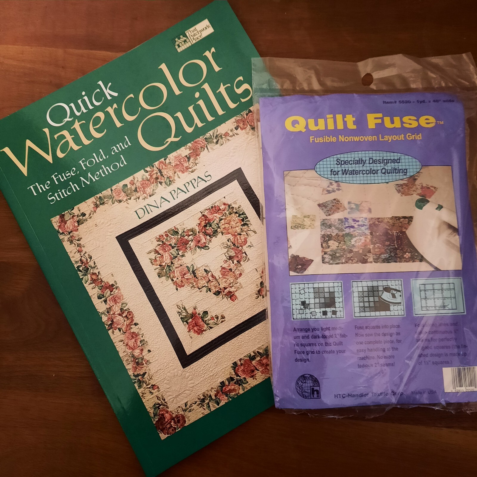 Quick Watercolor Quilts Book & Fuse Fusible Nonwoven Layout Grid 36 x ...
