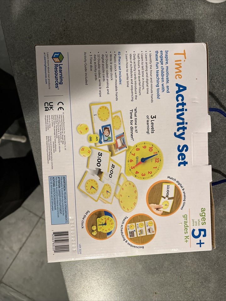 Learning Resources LER3220 Time Activity Set - 41pc 765023832204 | eBay