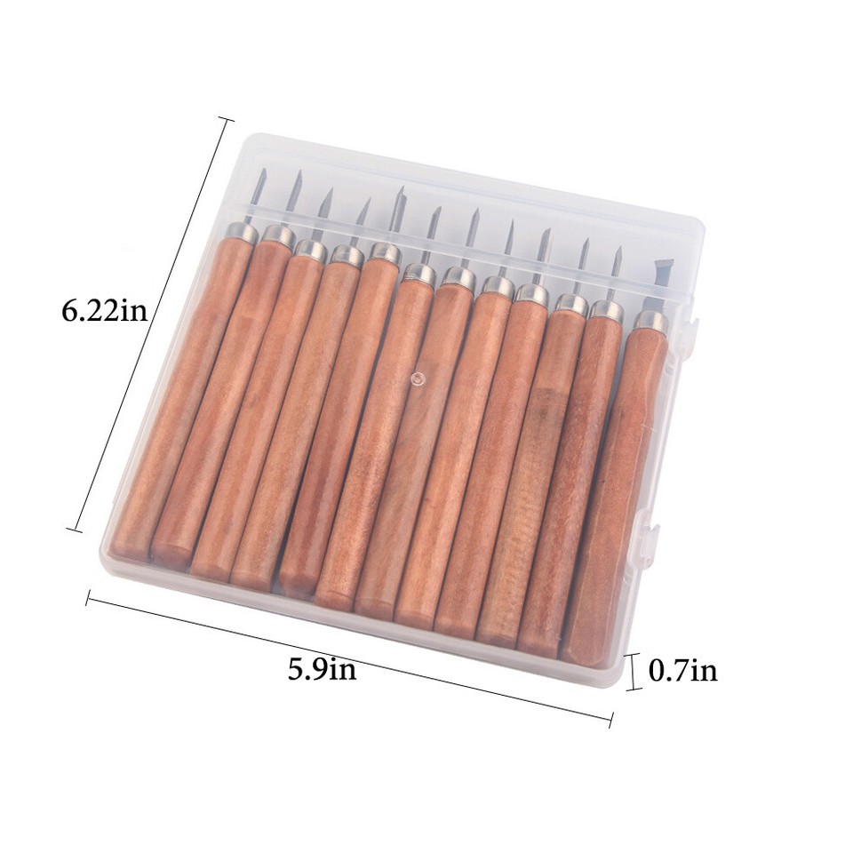 12Pcs Wood Carving Hand Chisel Tool Set Professional Woodworking Gouges ...