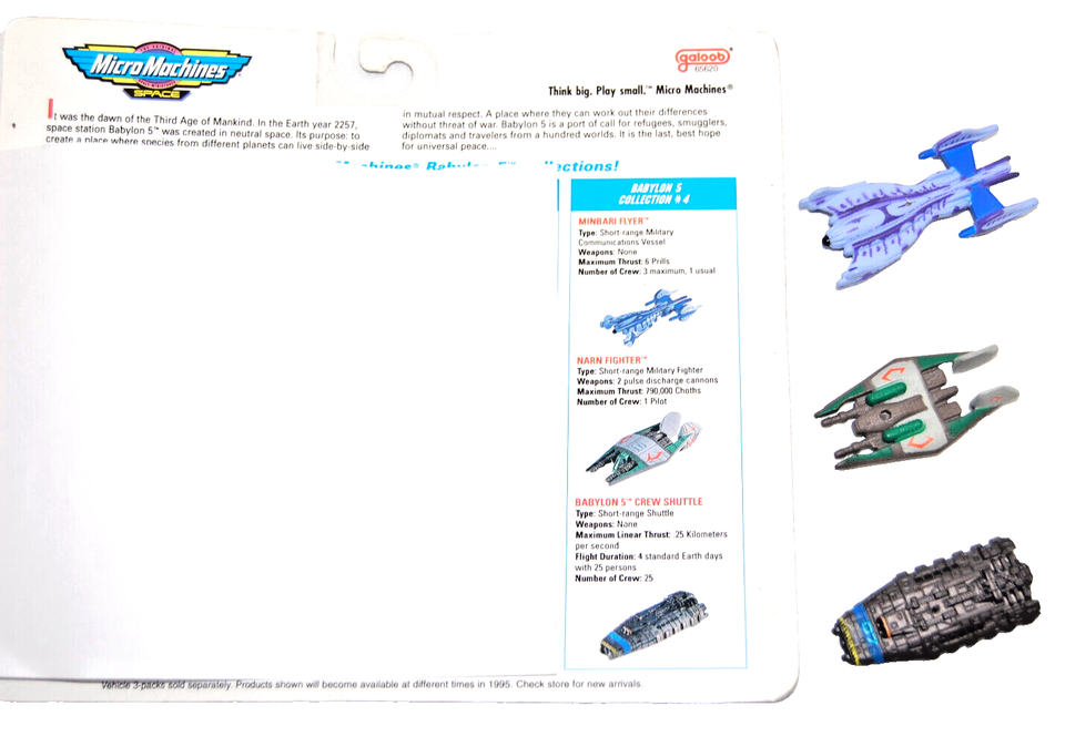 Babylon 5 Micro Machines 1990's Ships Vehicles Lot of 9 Items Vintage ...