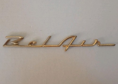 55-56 Chevy Tri Five Gold Belair Rear Quarter Panel Script Emblems ...
