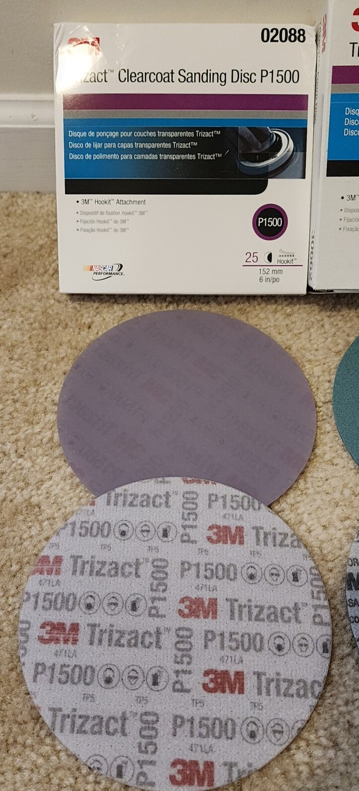 3M Trizact 6" Discs. 1500, 5000, 8000. 1 Of Each Grit. (3 Discs Total ...