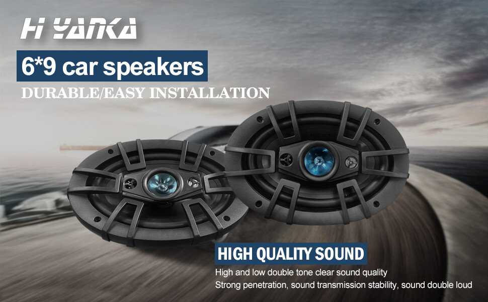 H YANKA 6x9 Car Speakers,Full Range Stereo 500 Watt Max 4-Way Coaxial ...