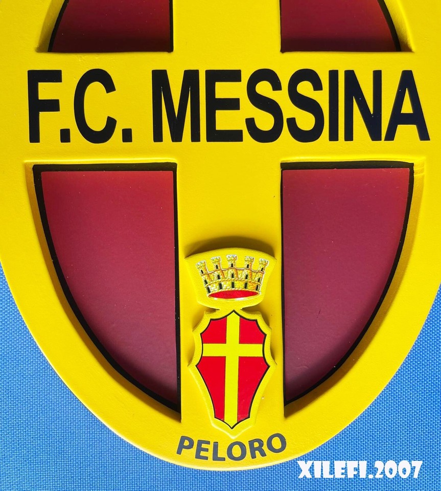 fc messina peloro calcio 1997 crest scudetto squadra calcio in legno ...