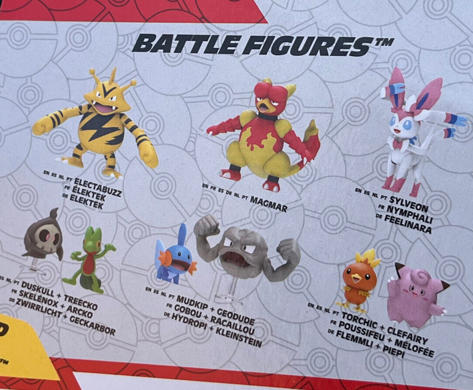 POKEMON ELECTABUZZ MAGMAR SYLVEON BATTLE FIGURE SET COMPLETE *SEALED ...