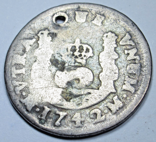 1742 Spanish Mexico Silver 1 Reales Genuine 1700's Pirate Treasure ...